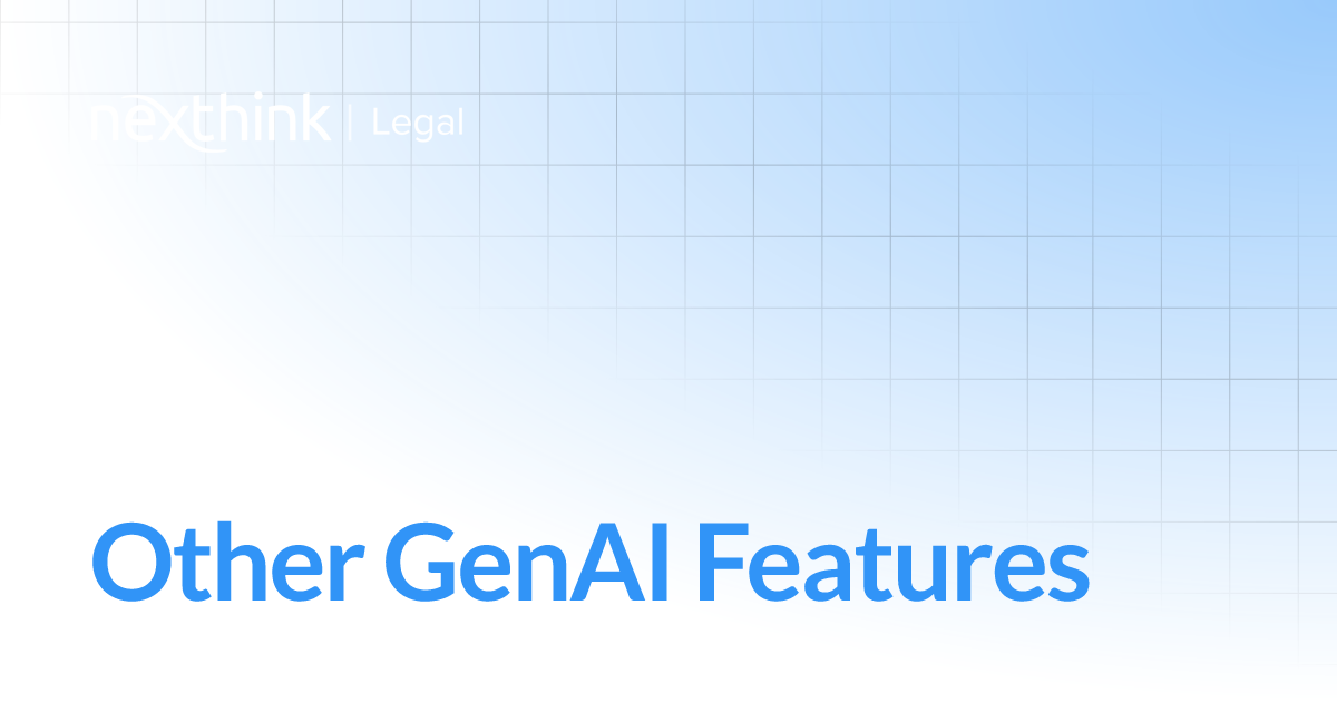 Other GenAI Features | Legal Documentation