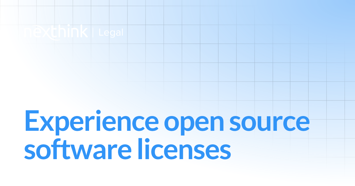 Experience open source software licenses | Legal Documentation